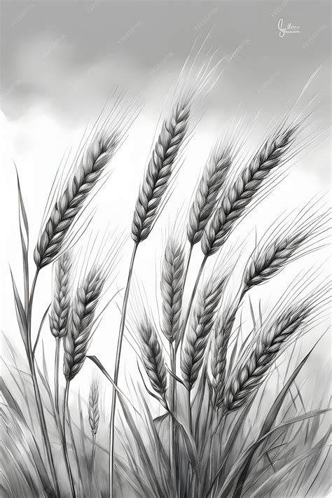 Premium Ai Image Field Of Wheat Coloring Page Printable Quality Black