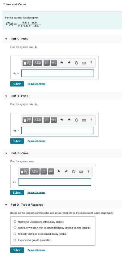Solved Poles And Zeros For The Transfer Function Given Chegg
