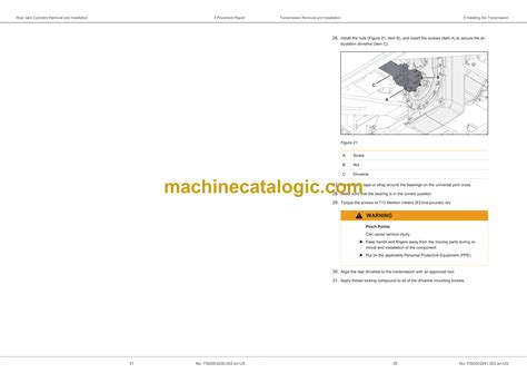 Epiroc Simba M6 C Component Removal And Installation Instructions