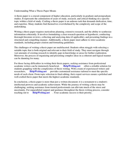 What Does Thesis Paper Mean Download Free Pdf Thesis Essays