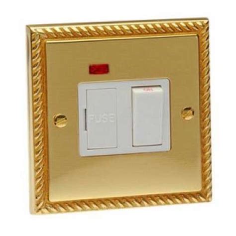 Georgian Brass Switched Spur Unit Neon Decorative And Flatplate
