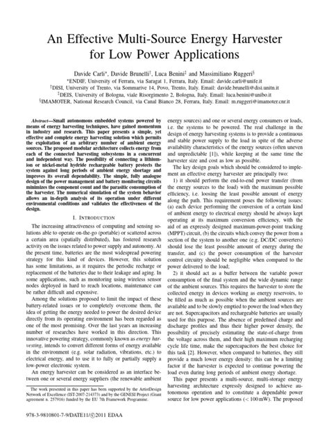 An Effective Multi Source Energy Harvester For Low Power Applications