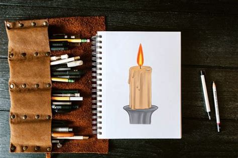 How To Draw A Candle Sketch A Flaming Candle In 14 Steps How To Draw A Candle Sketch A Flaming Candle In 14 Steps