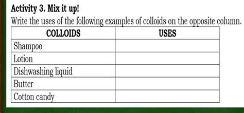 Activity 3 Mix It Up Write The Uses Of The Studyx