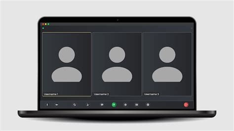 Modelo De Interface De Usuário De Videoconferência Aplicativo Para Comunicação Social Vetor