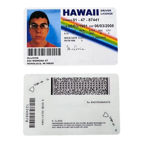 Mclovin Id Card Driver License Movie Superbad Mc Lovin Hawaii 4758938032