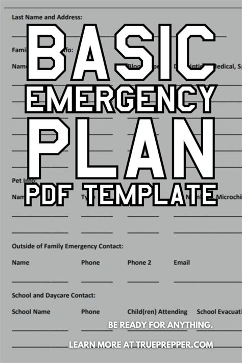 Basic Emergency Plan Pdf And Guide