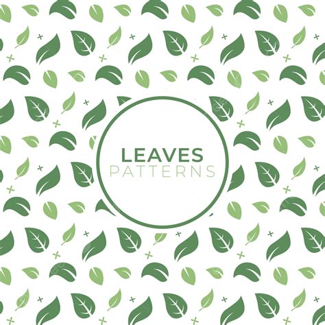 Flat Design Green Foliage Pattern Vector Background Pattern Leaves