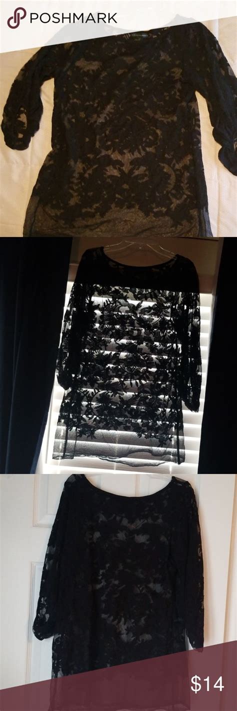 Grace Elements Lace Blouse Beautiful 34 Length Sleeves