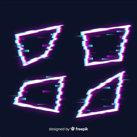 Free Vector Glitch Geometric Shape Collection