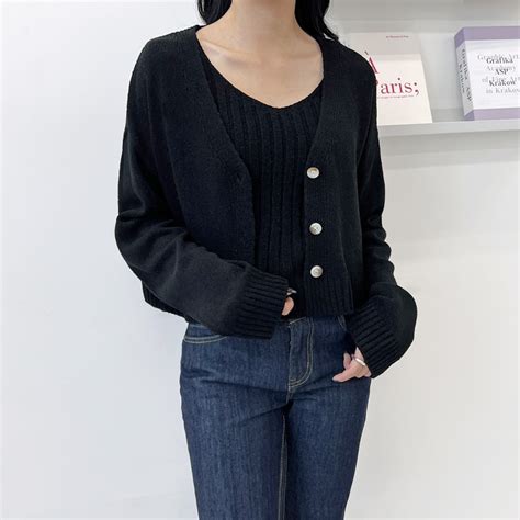 2l Und 5073 여자브이넥 골지나시니트가디건set 온채널