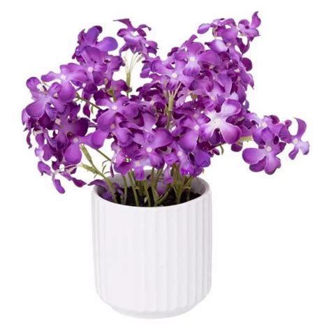 Atmosphera Composition Florale And Vase Violette 27cm Violet Pas Cher