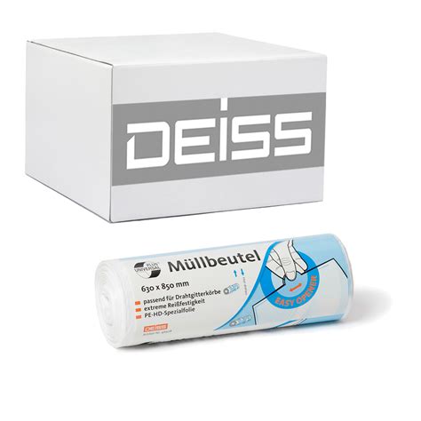 Deiss Müllbeutel Extra 60 90l Weiß Art46928 360 Stück 630x850mm 9