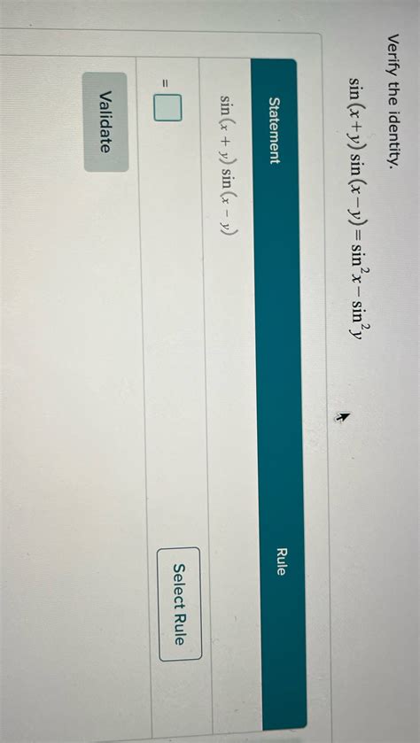 [solved] Verify The Identity Sin X Y Sin X Y Sin X Sin Y Statement Course Hero