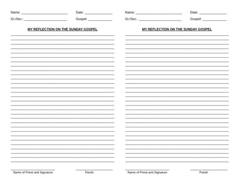 Re Ve Mass Reflection Form Pdf Christian Worship And Liturgy
