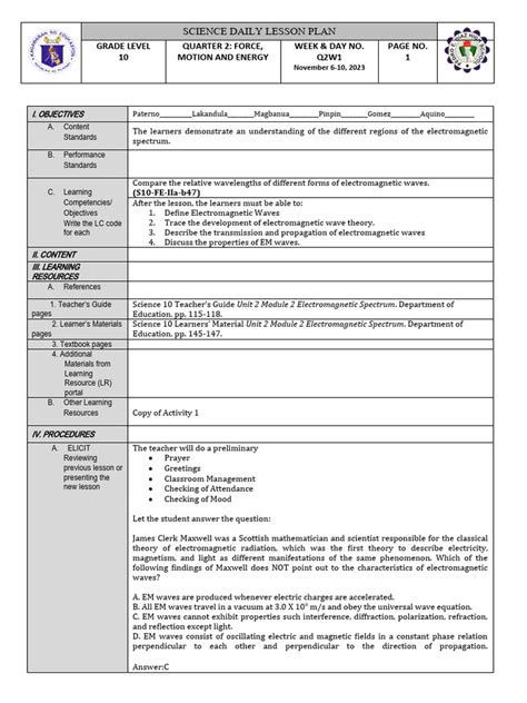 Lesson Plan Introduction Pdf Waves Electromagnetic Radiation