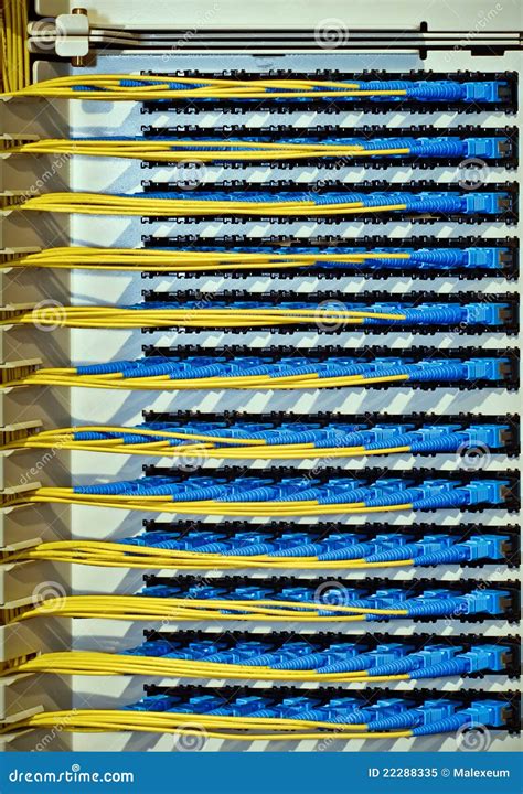 Optical Cables Connecting To Patch Panel Royalty Free Stock Photo CartoonDealer Com