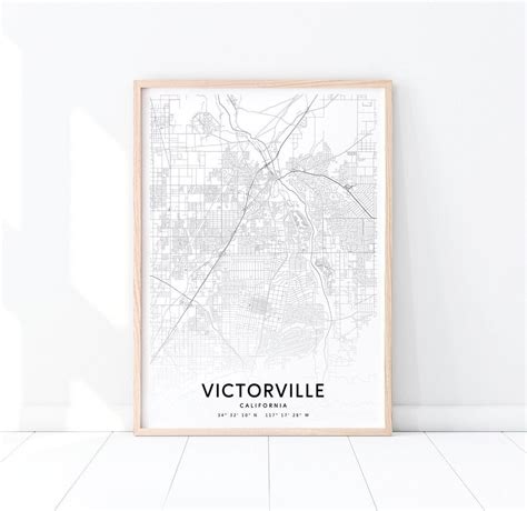 Victorville Map Print Victorville California Usa Map Art Poster City