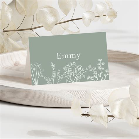 Wedding Place Cards Botanical Sage