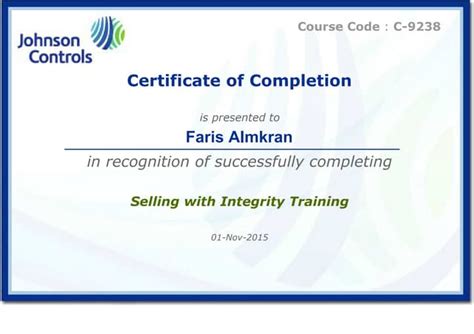 Selling With Integrity Certification Pdf