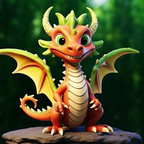 Premium Photo There Is A Small Toy Dragon Sitting On A Rock Generative Ai