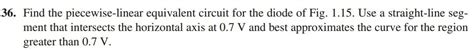 Solved 6 Find The Piecewise Linear Equivalent Circuit For