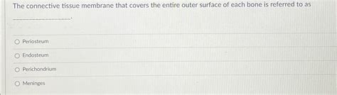 Solved The Connective Tissue Membrane That Covers The Entire