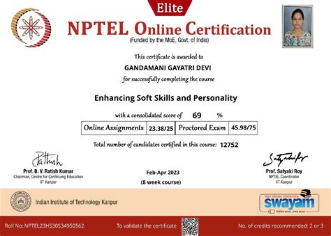 Gayatri Devi Gandamani On Linkedin Enhancingsoftskills Nptel Swayam