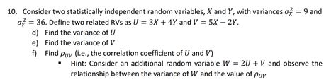 Solved Consider Two Statistically Independent Random Chegg