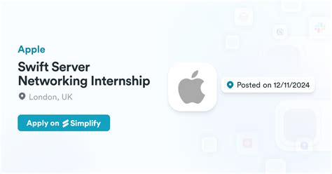 Swift Server Networking Internship Apple Simplify Jobs