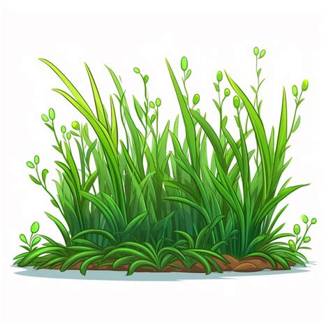 Premium Ai Image Illustration Of A Green Grass On A White Background
