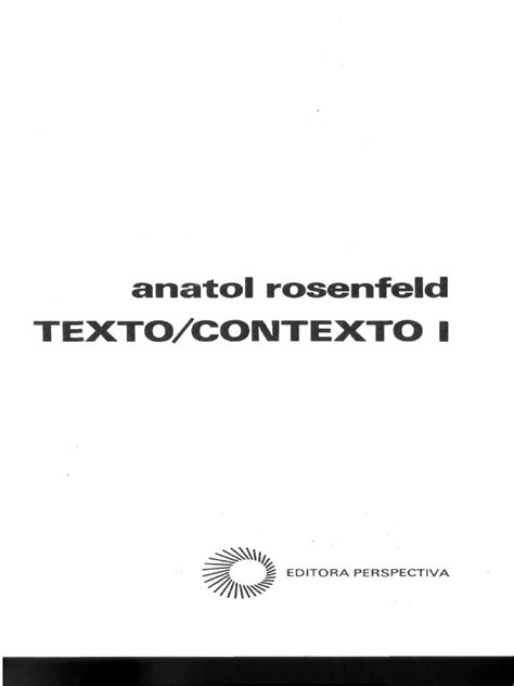 Rosenfeld Reflexões Sobre O Romance Moderno Pdf Pdf