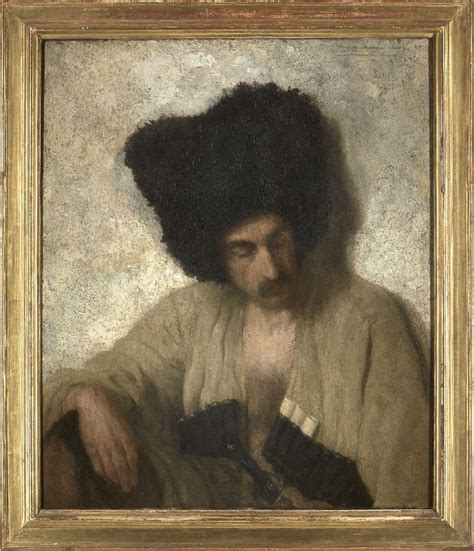 Frank Duveneck A Circassian Soldier Wearing A Papakha 1880 Mutualart