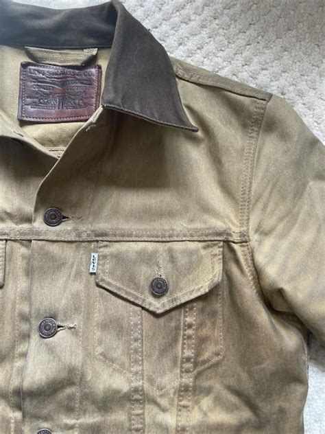 Levis Filson X Levis Waxed Tin Cloth Tan Trucker Jacket Oil Wax Grailed