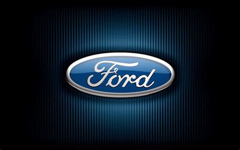 Download The Iconic Ford Logo On A Blue Gradient Background Wallpaper