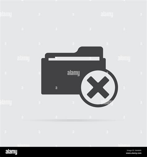 Delete Folder Icon In Flat Style Isolated On Grey Background For Your