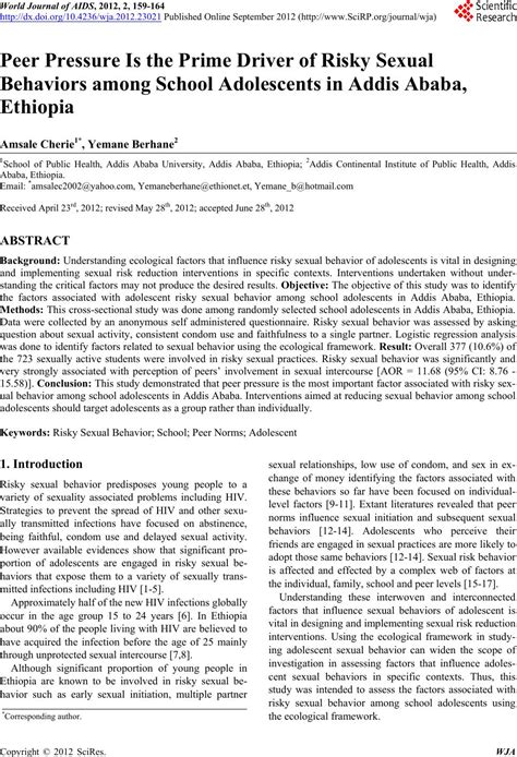 Peer Pressure Sexually Active