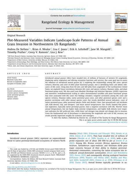 Pdf Plot Measured Variables Indicate Landscape Scale Patterns Of