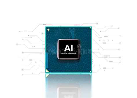 Ai Artificial Intelligence Concept Close Up Of Microprocessor On Computer Motherboard With