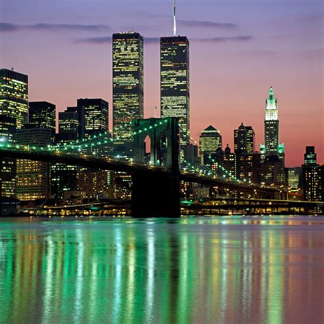 New York City Skyline Twin Towers At Maria Brunelle Blog