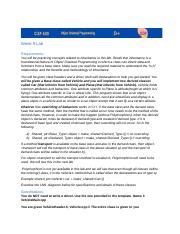 Lab Inheritance Docx Week Lab Requirements You Will Be Practicing Concepts Related To