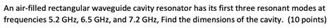 Solved An Air Filled Rectangular Waveguide Cavity Resonator