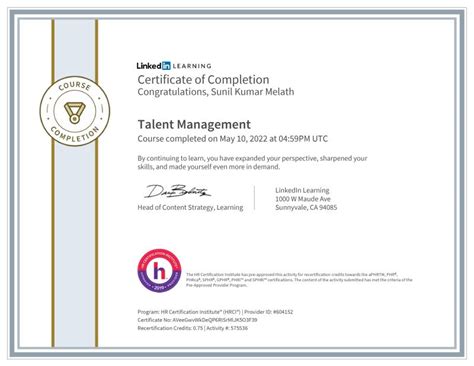 Sunil Kumar Melath On Linkedin Just Finished The Course “talent