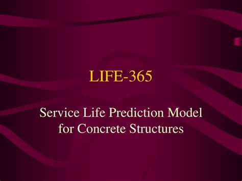 Service Life Prediction Model For Concrete Structures Ppt Download