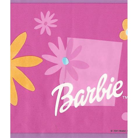 Barbie Wallpaper Border Barbie White Pink Border Vymura