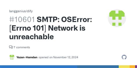 Smtp Oserror Errno 101 Network Is Unreachable · Issue 10601 · Langgeniusdify · Github