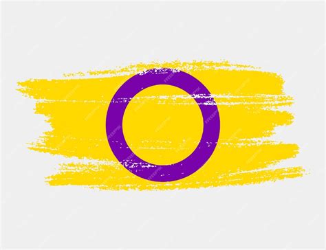 Intersex Flagge Mit Pinsel Auf Weißem Hintergrund Gemalt Lgbt Rechtekonzept Premium Vektor