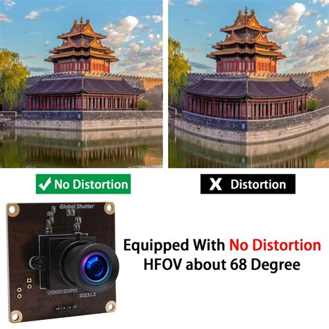 elp 2mp color global shutter usb camera no distortion lens high frame