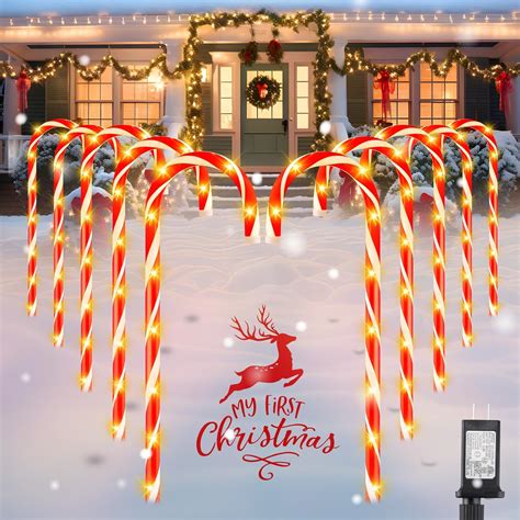 Brandclub Brightown 35 Candy Cane Lights Outdoor Pathway 2 Sets