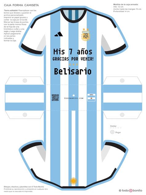 Seleccion Argentina Caja Forma Camiseta Texto Editable Pdf Pdf